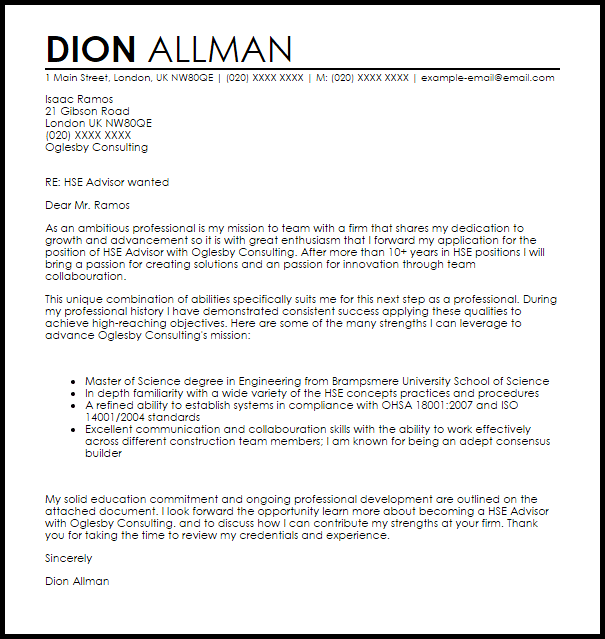 Hse Manager Cover Letter Sample Cover Letter Template - vrogue.co